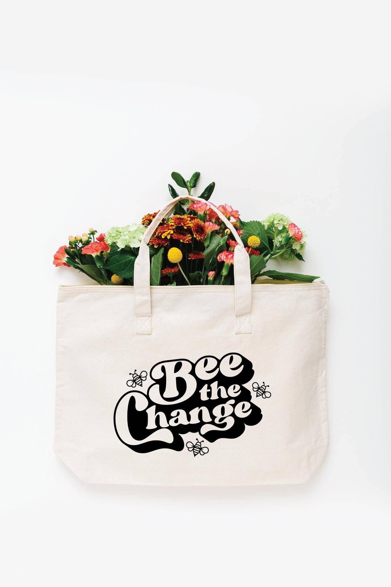 Bee the Change Tote Bag - Choose Size and Color | Lane 88 Apothecary